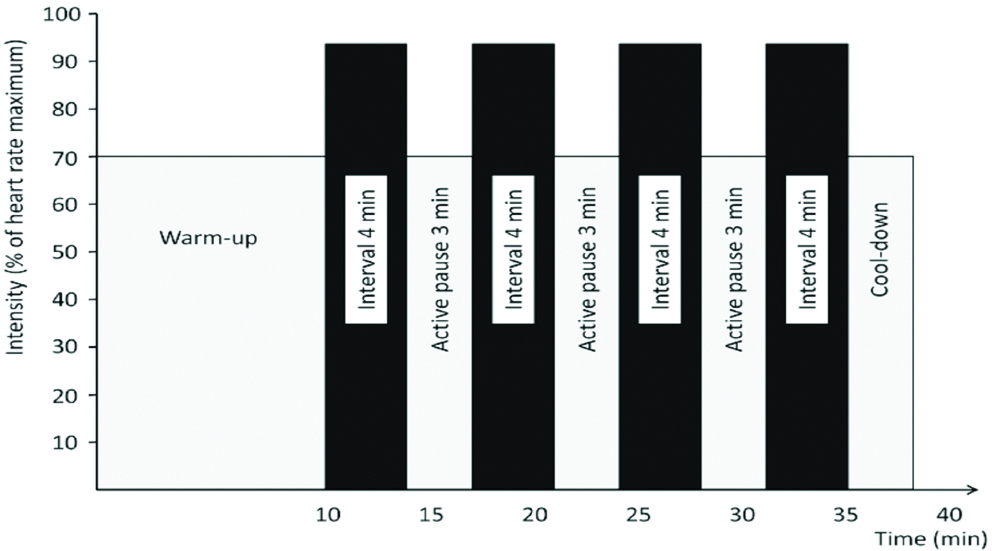 The third session consisted of 10 stages of one-minute exercise with ...