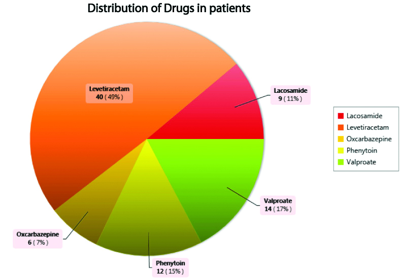 Distribution of drugs based on seizure types.