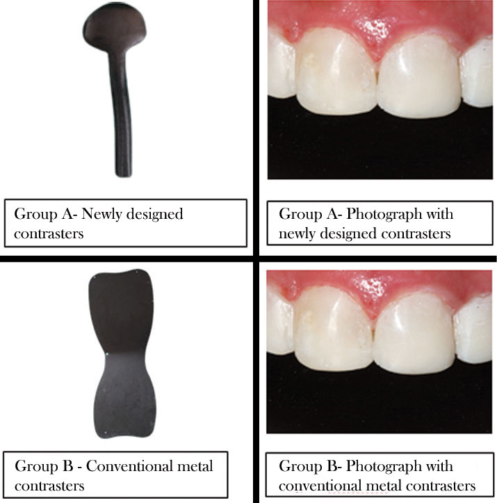 Group A: Photograph with conventional metal contrasters, Group B ...